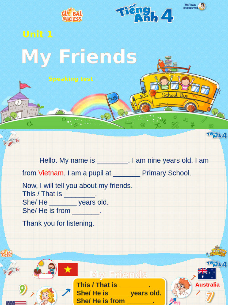 G4 - Unit 1 Speaking Test | PDF