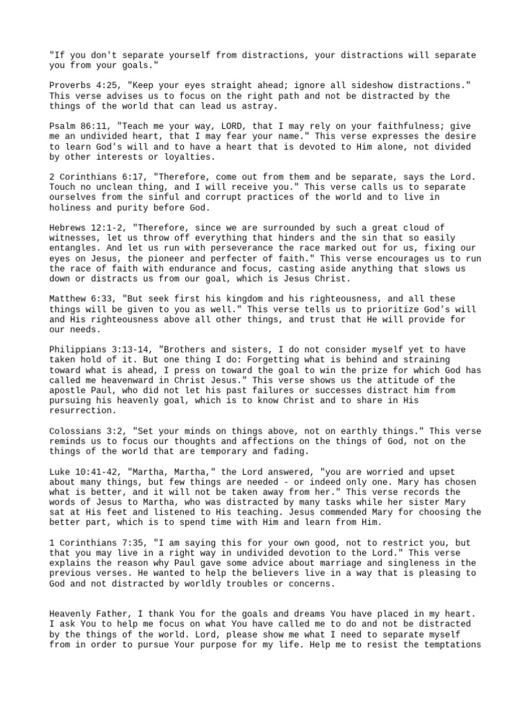 Prayer For Goals | PDF