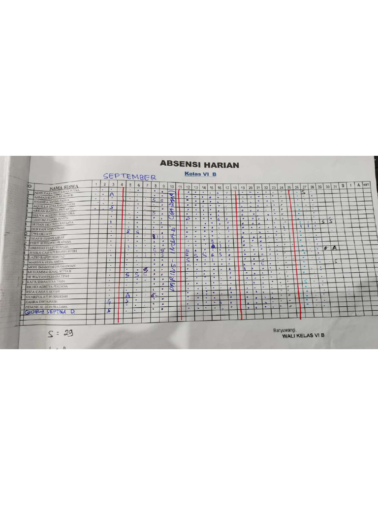 Absen Harian September | PDF