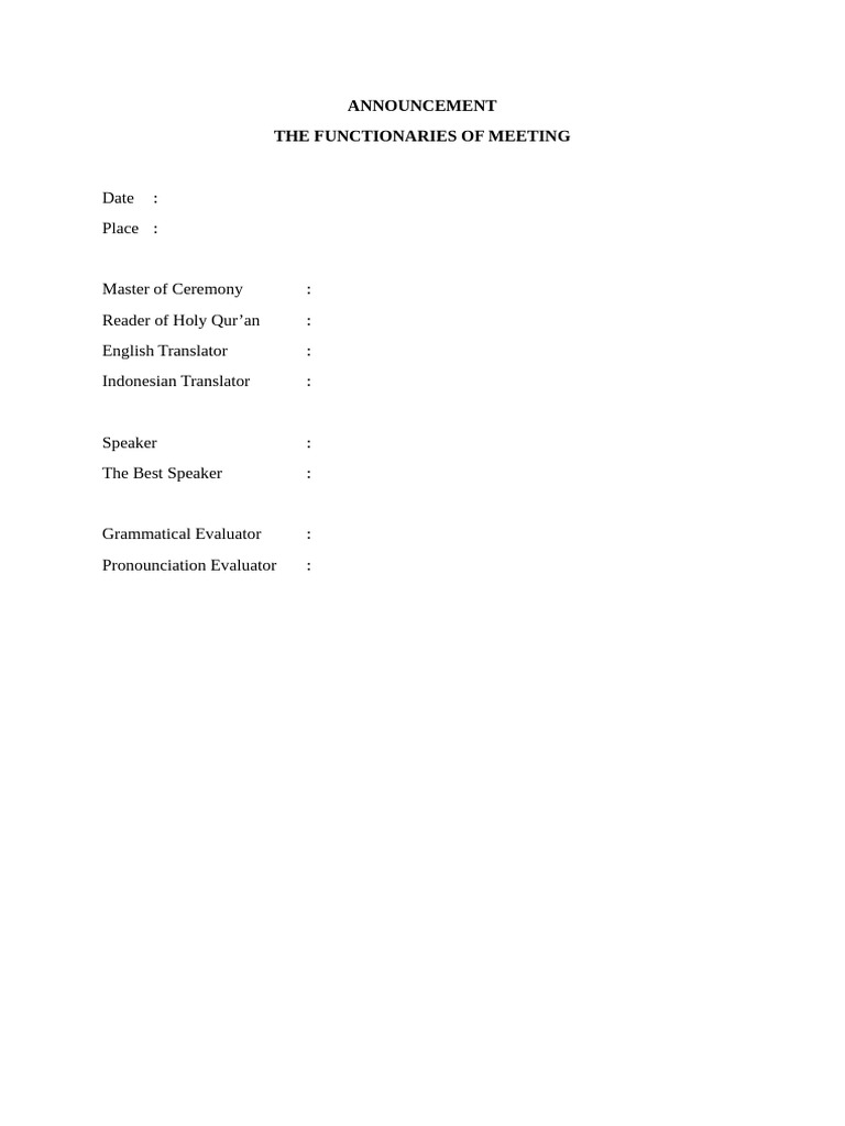 Teks Weekly Meeting | PDF