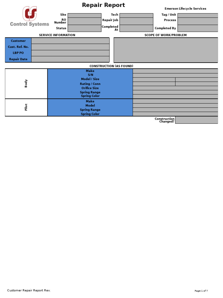Test Repair Report Regulator | PDF