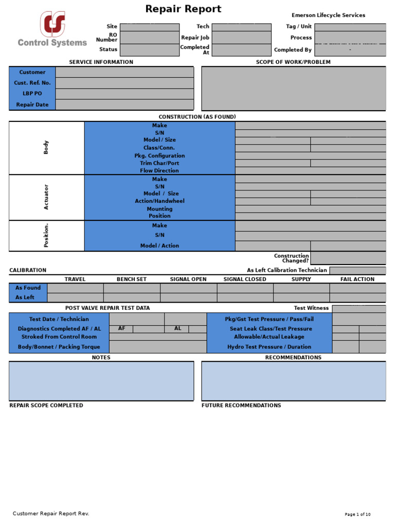 Test Repair Report Apps CV | PDF