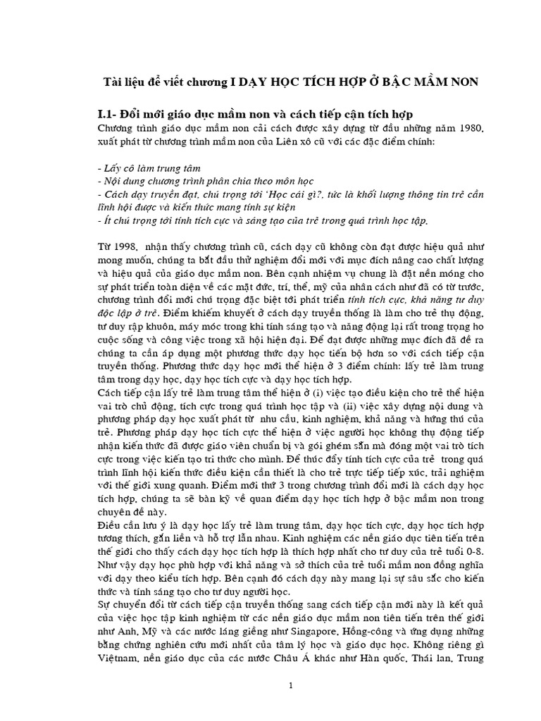 Tài liệu tham khảo để viết Chuong I BTNV tich hop 6-2024 | PDF