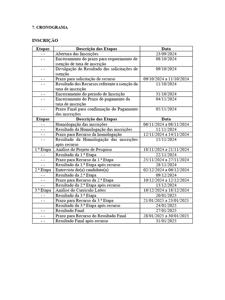 Errata Cronograma | PDF
