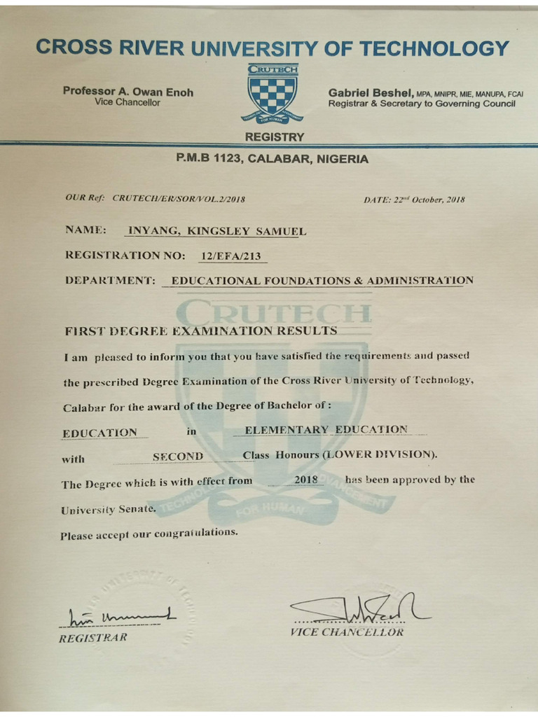 Statement of Result | PDF