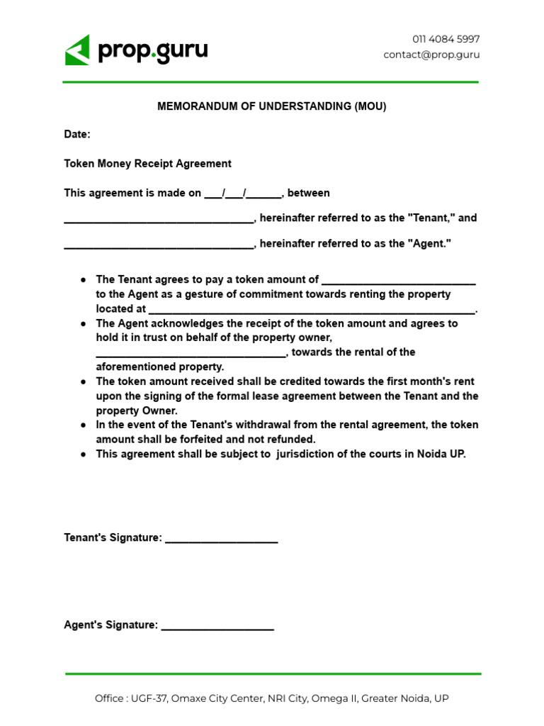 Rental Token MOU | PDF