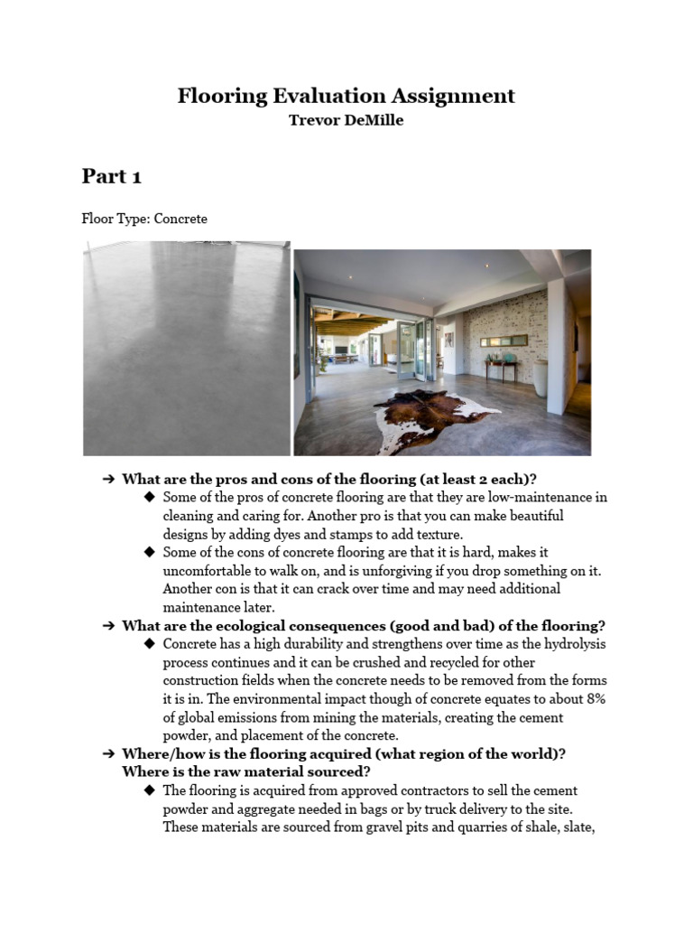 Flooring Evaluation Assignment | PDF