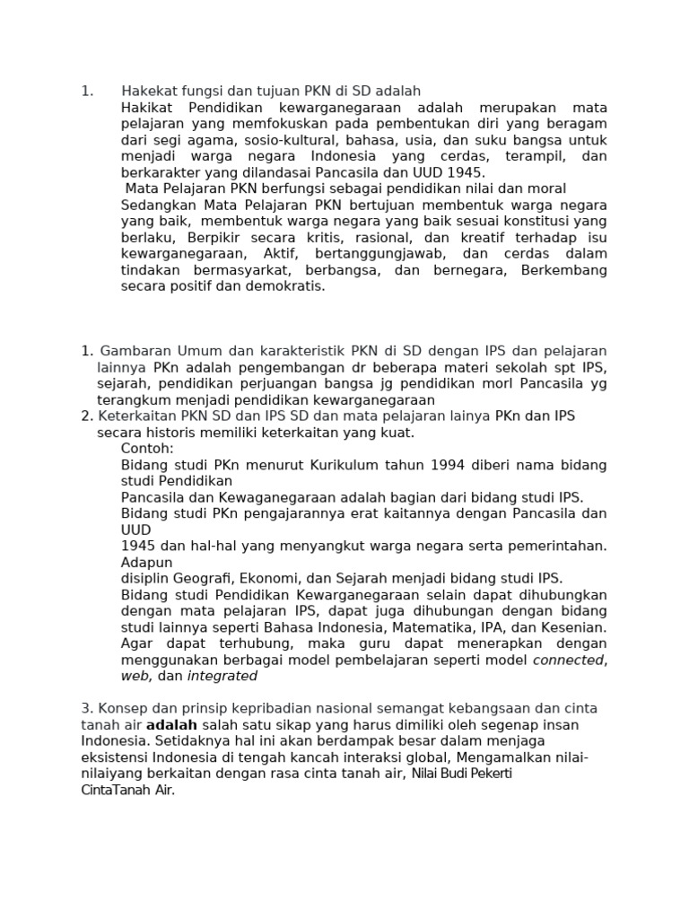 Tugas Diskusi 1 PKN | PDF | Language Arts & Discipline