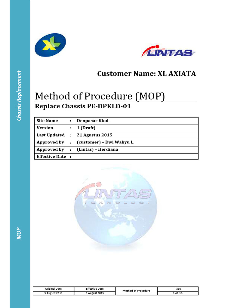 MOP - Replace Chassis PE-DPKLD-01 | PDF