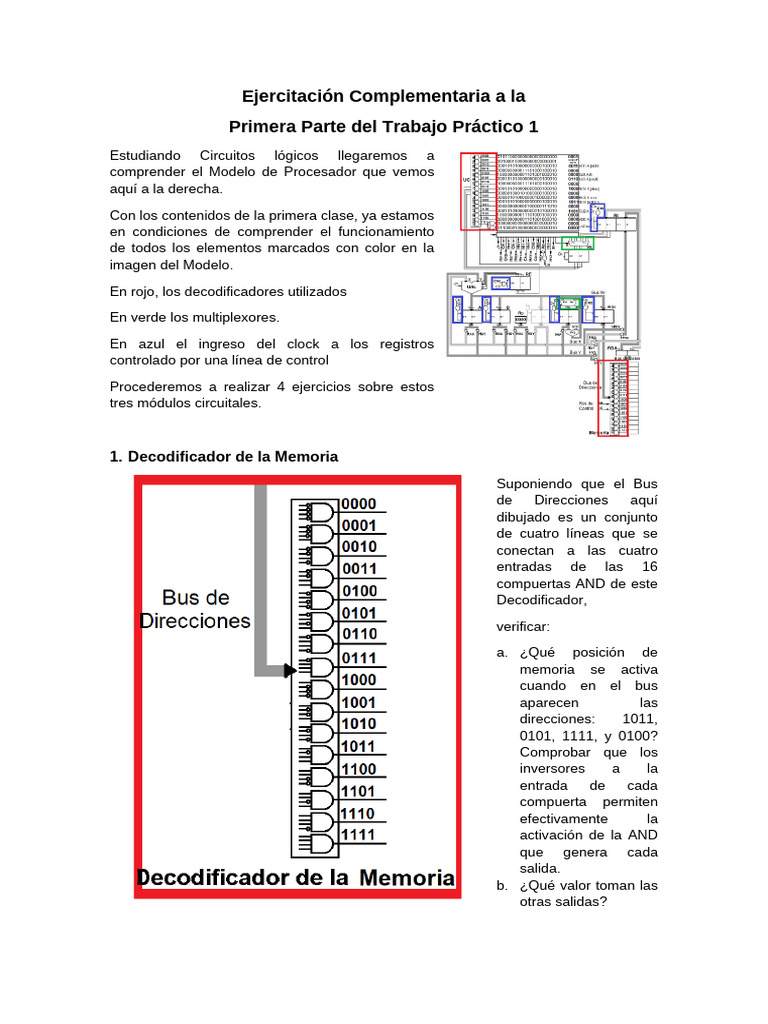 Ejercitación Complementaria A La Primera Parte Del Trabajo Práctico 1 | PDF