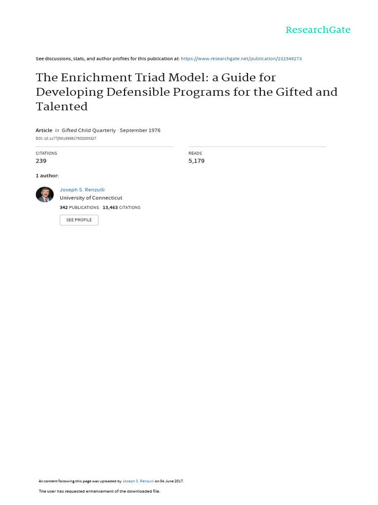 The Enrichment Triad Model - A Guide For Developing Defensible Programs ...