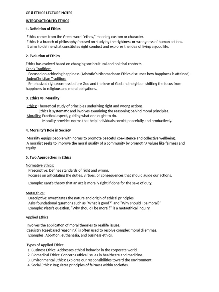 Introduction to Ethics and Morality | PDF | Morality