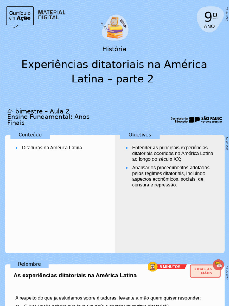 Aula 2 - Experiências Ditatoriais Na América Latina - Parte 2 - 115899 | PDF