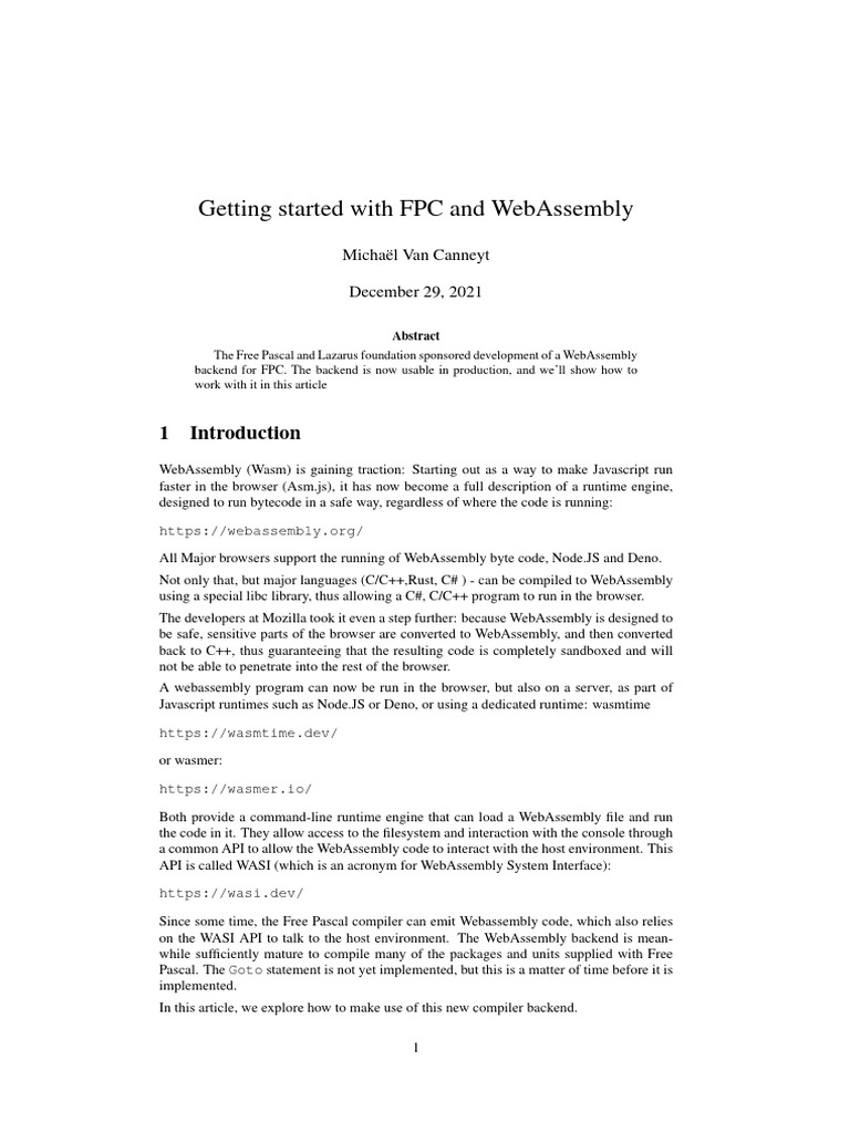 FPC Webasembly | PDF