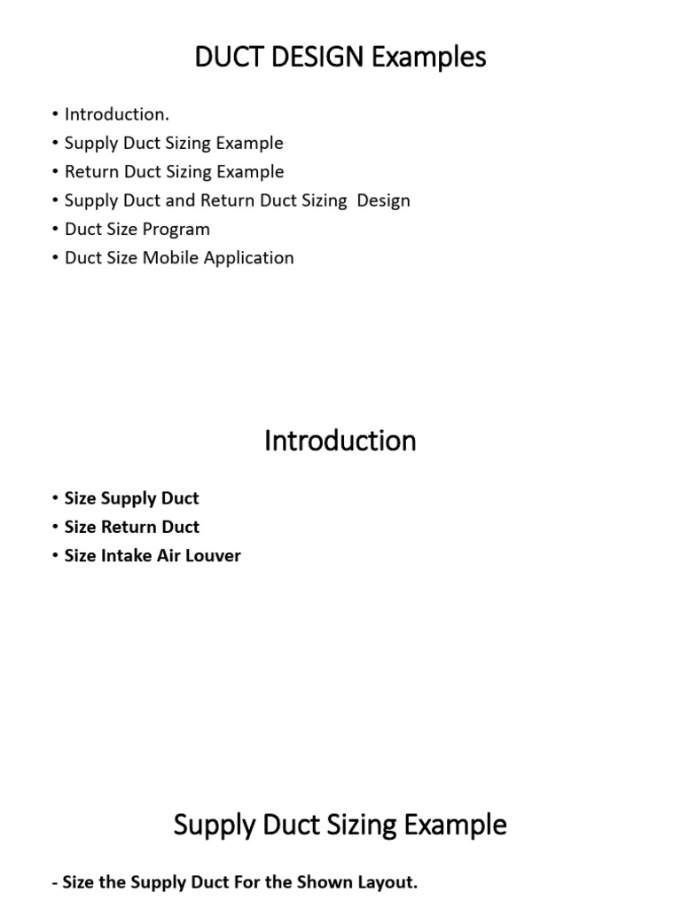 DUCT DESIGN - Example | PDF