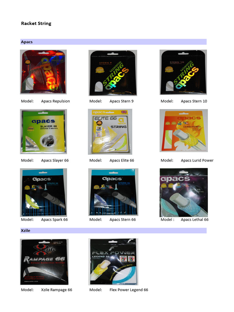 APACS Catalogues-String Catalogue 281211 | PDF