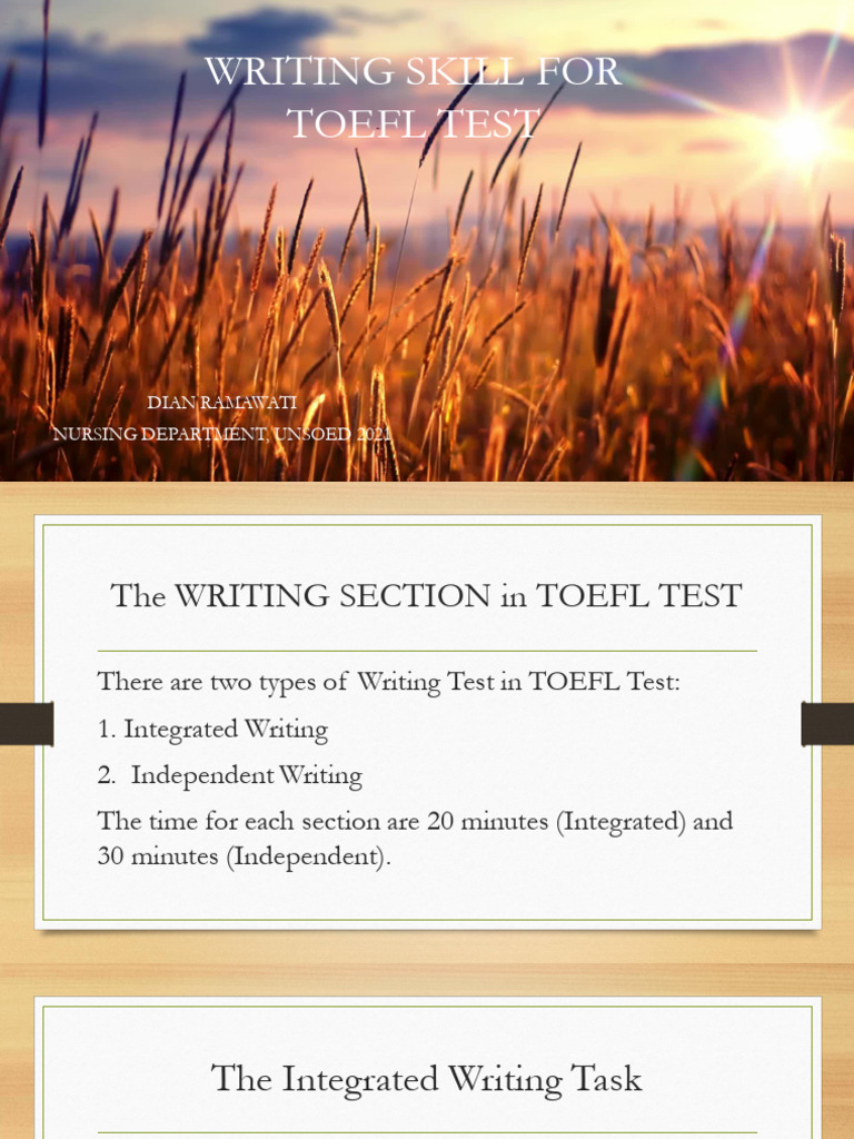 Writing Section in TOEFL Test | PDF