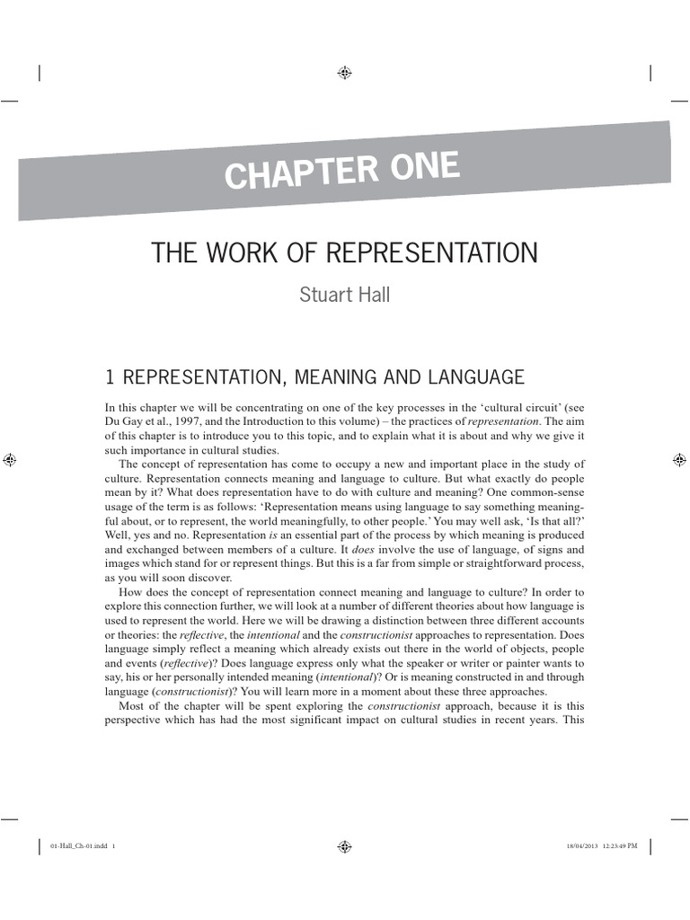 The Work of Representation - Stuart Hall | PDF