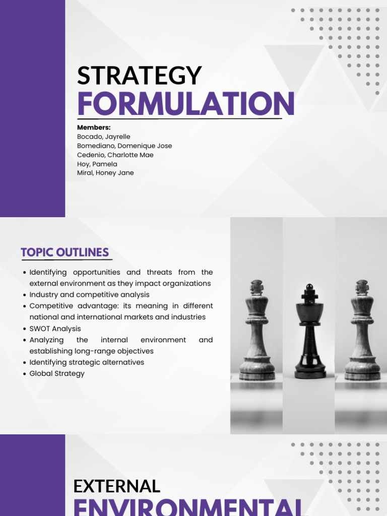 Group 3 - Strategy Formulation | PDF