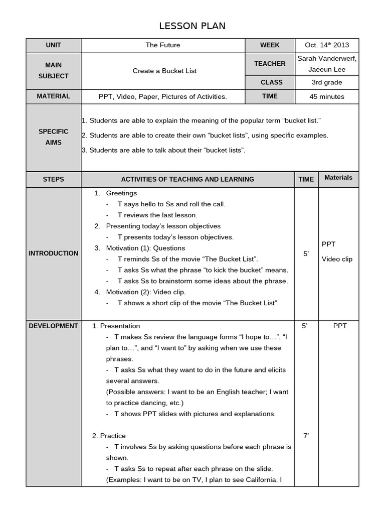 Lesson Plan | PDF | Human Communication | Cognitive Science