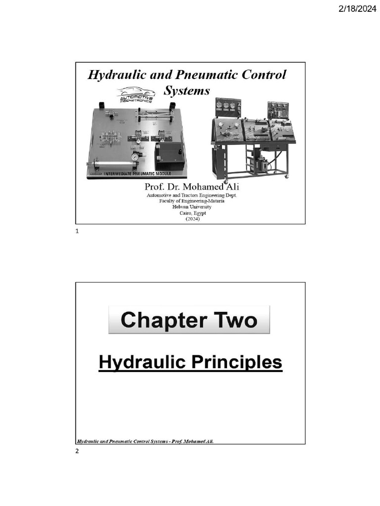 Ch2 Hydraulic Principles - Final 2024 | PDF