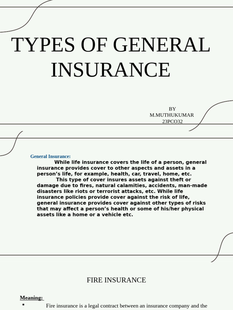 Types of General Insurance | PDF