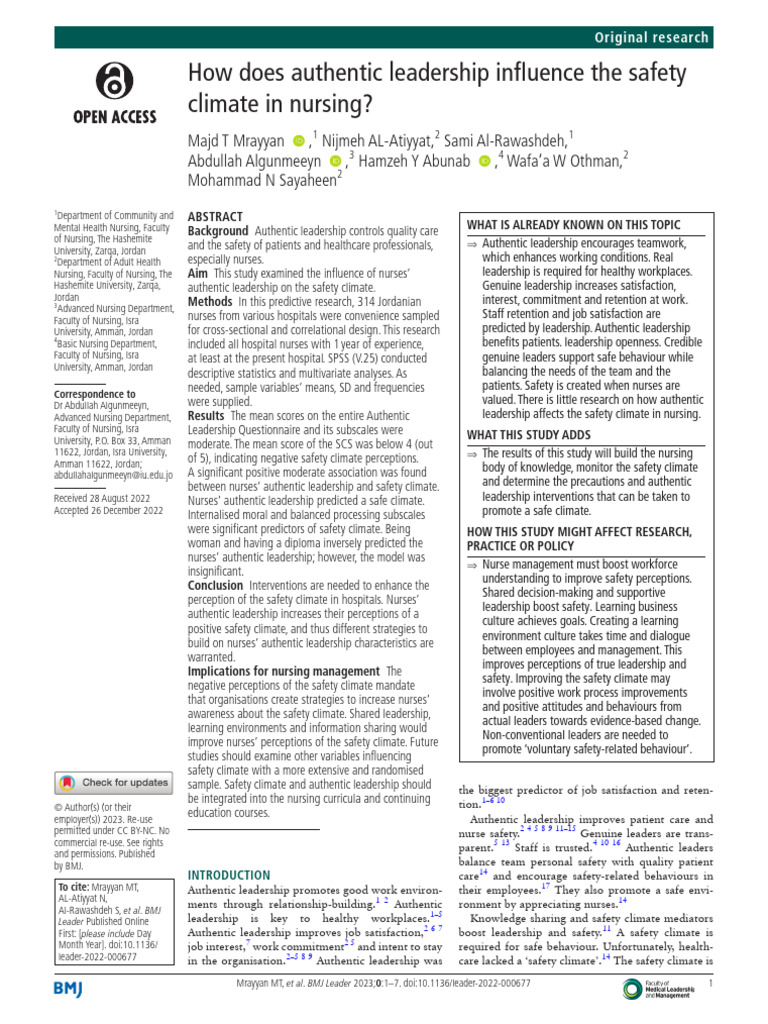 How Does Authentic Leadership | PDF