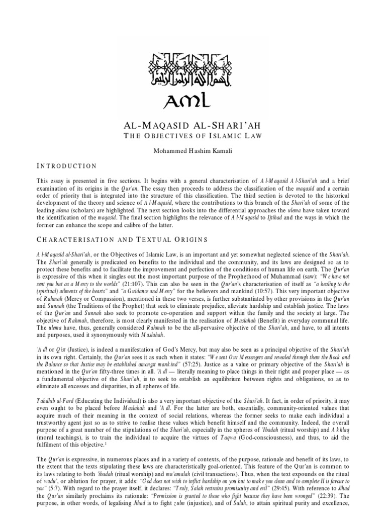 Objectives of Islamic Law Explained | PDF | Career & Growth