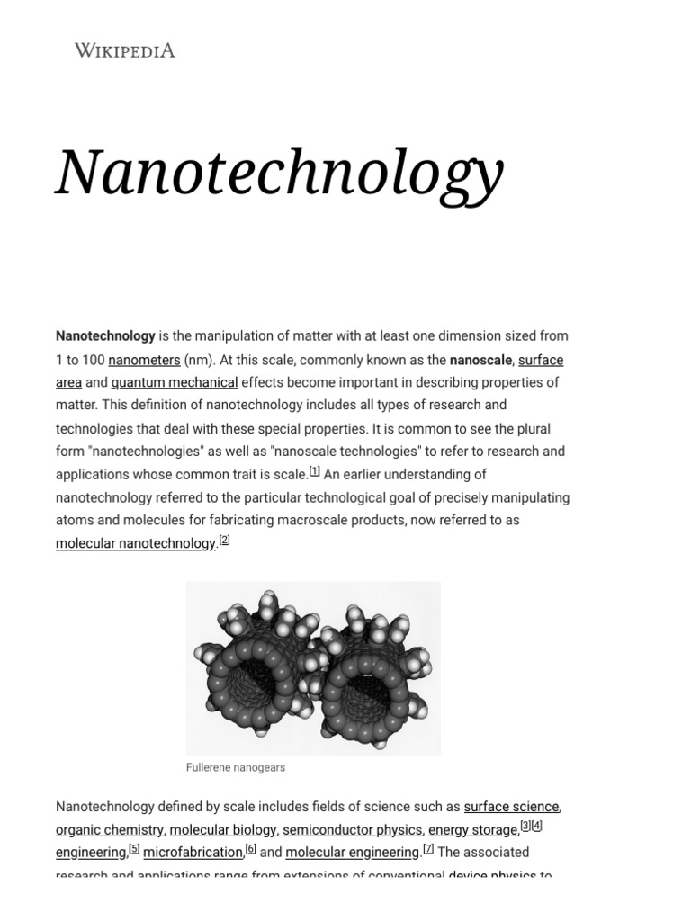 Nanotechnology - Wikipedia | PDF