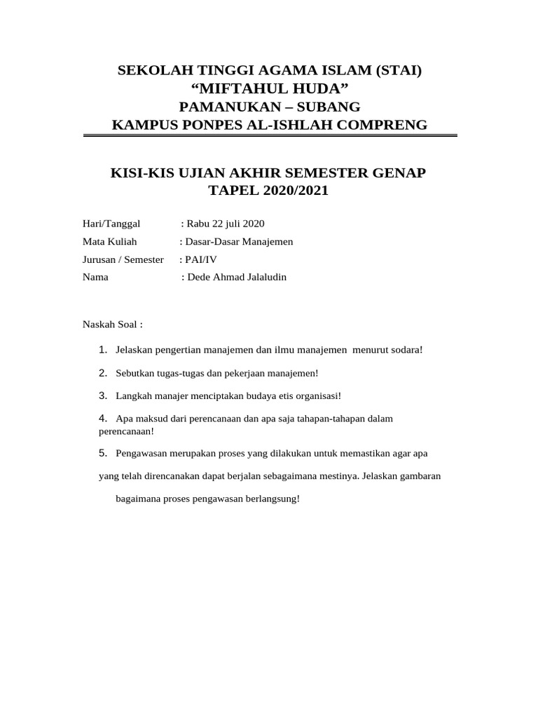 Dasar Dasar Manajemen Pdf