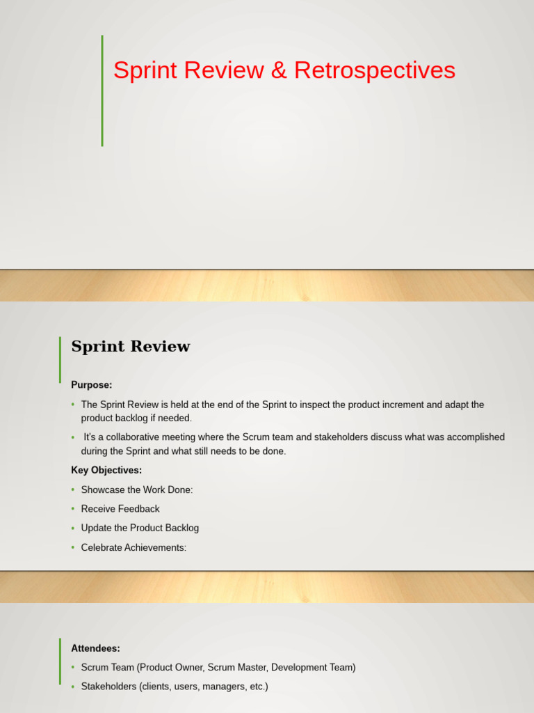 Sprint Review & Retrospectives | PDF