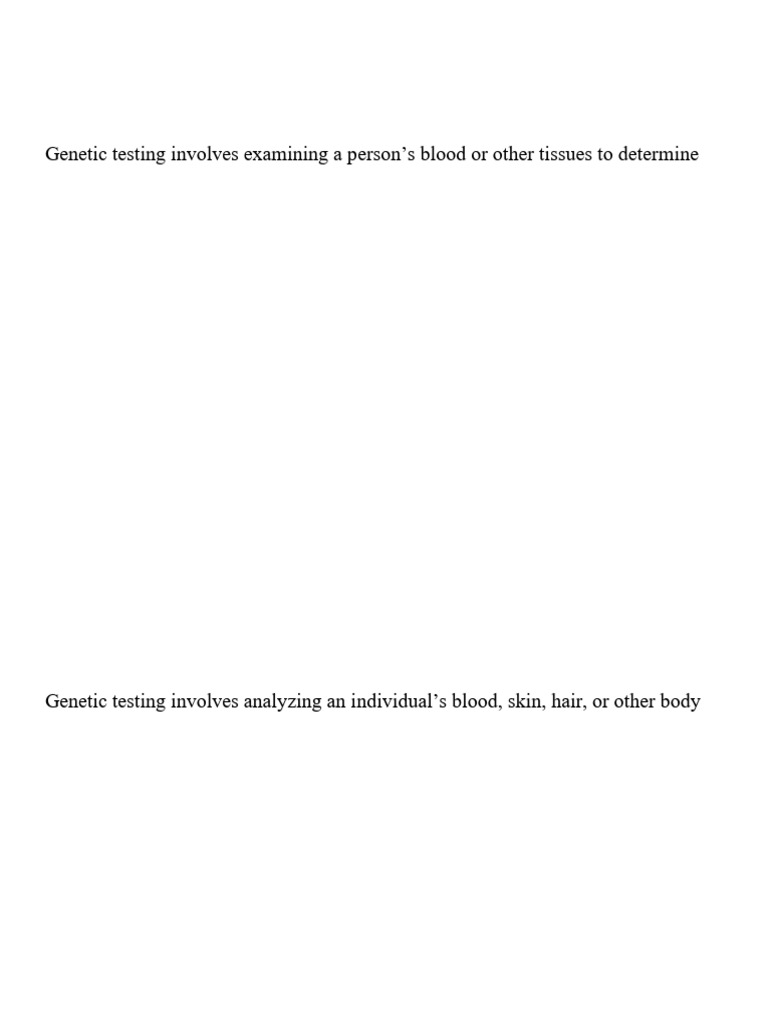 Overview of Genetic Testing Benefits | PDF | Genetic Testing | Self ...