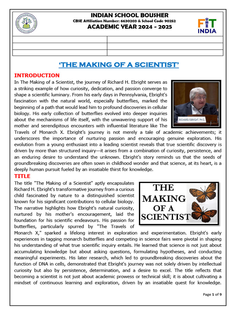 G10 - Notes - The Making of A Scientist - CH6 - FWF - AY 2024-25 | PDF