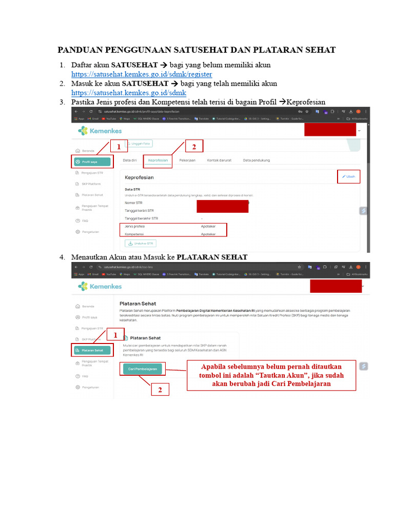 Panduan Penggunaan Satusehat Dan Plataran Sehat | PDF