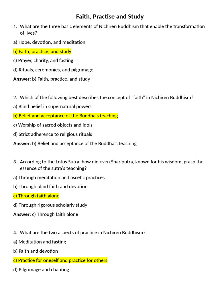 Faith Practise and Study | PDF