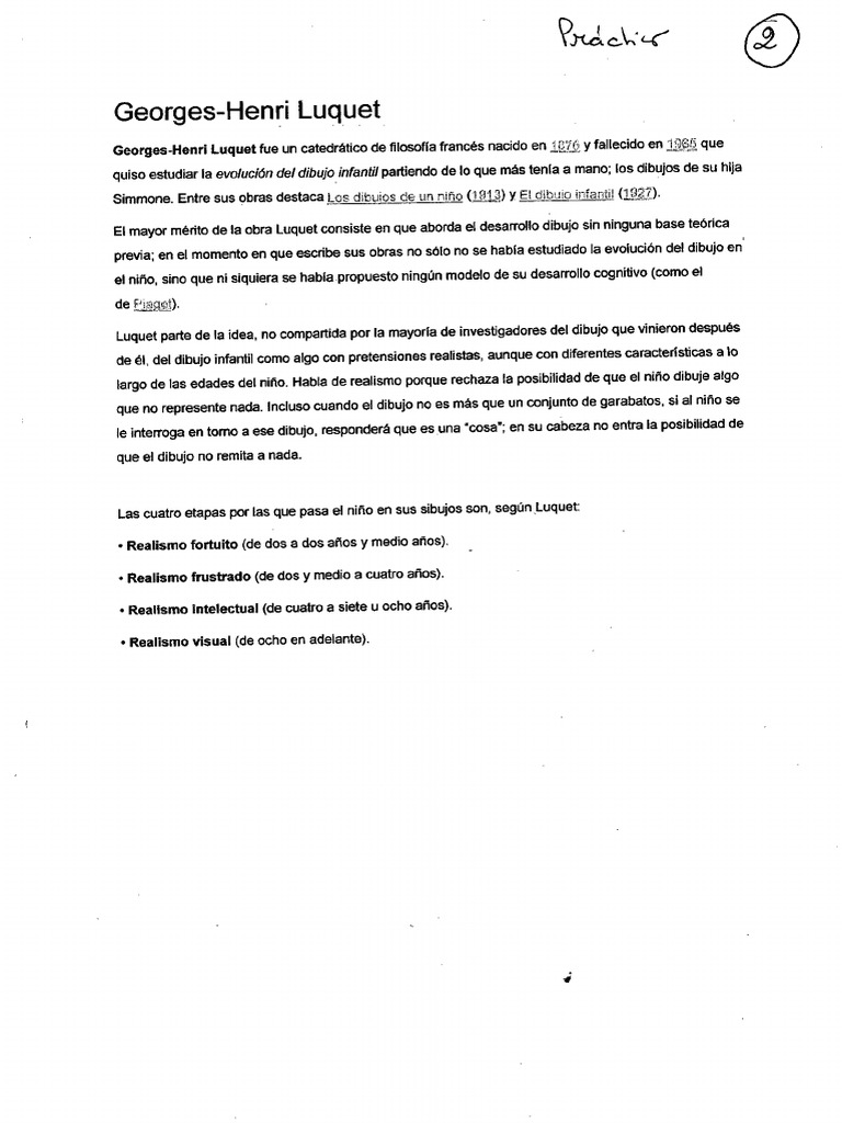 Etapas del Dibujo Infantil según Luquet | PDF | Dibujo