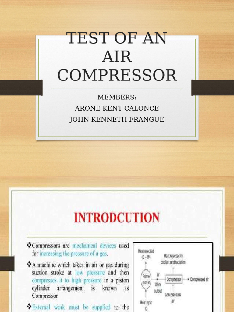 Test of Air Compressor | PDF