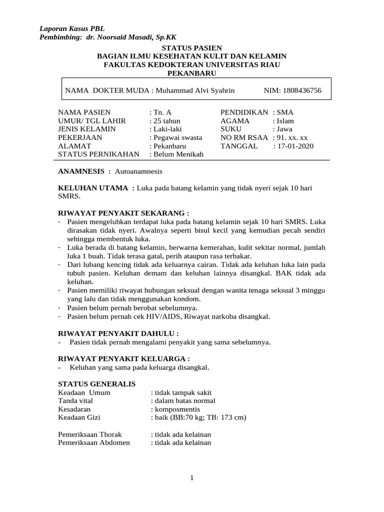 NM - Sifilis Stadium 1 (Muhammad Alvi Syahrin) | PDF