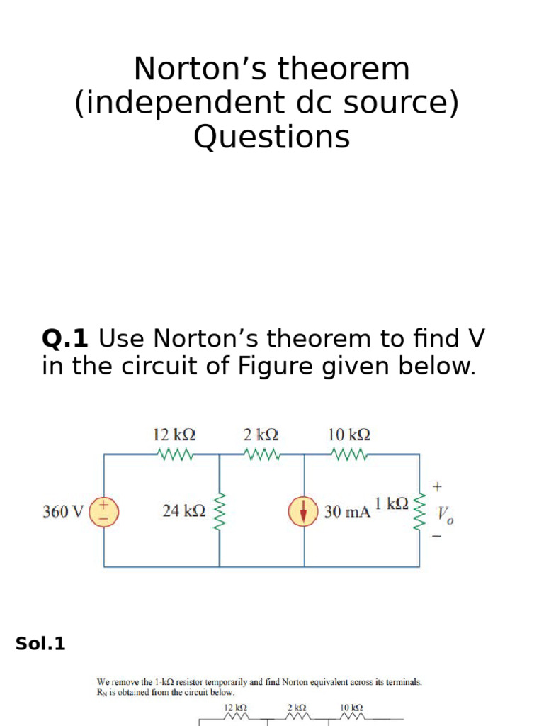 Norton's Theorem | PDF