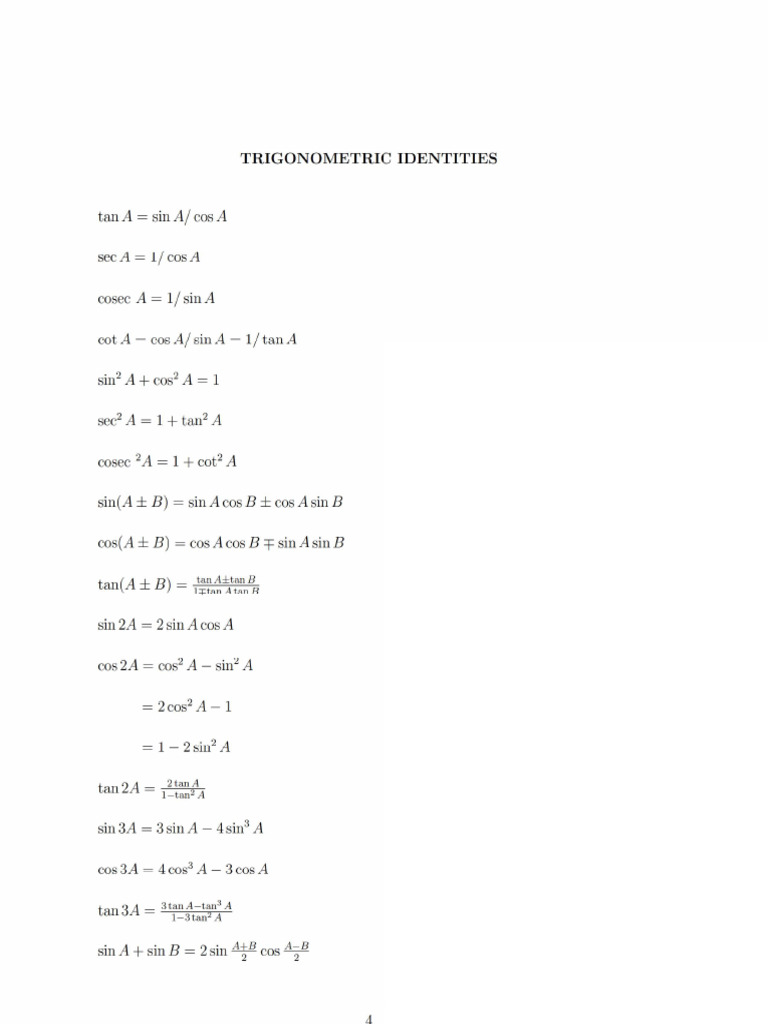 Trigonometric Identities | PDF