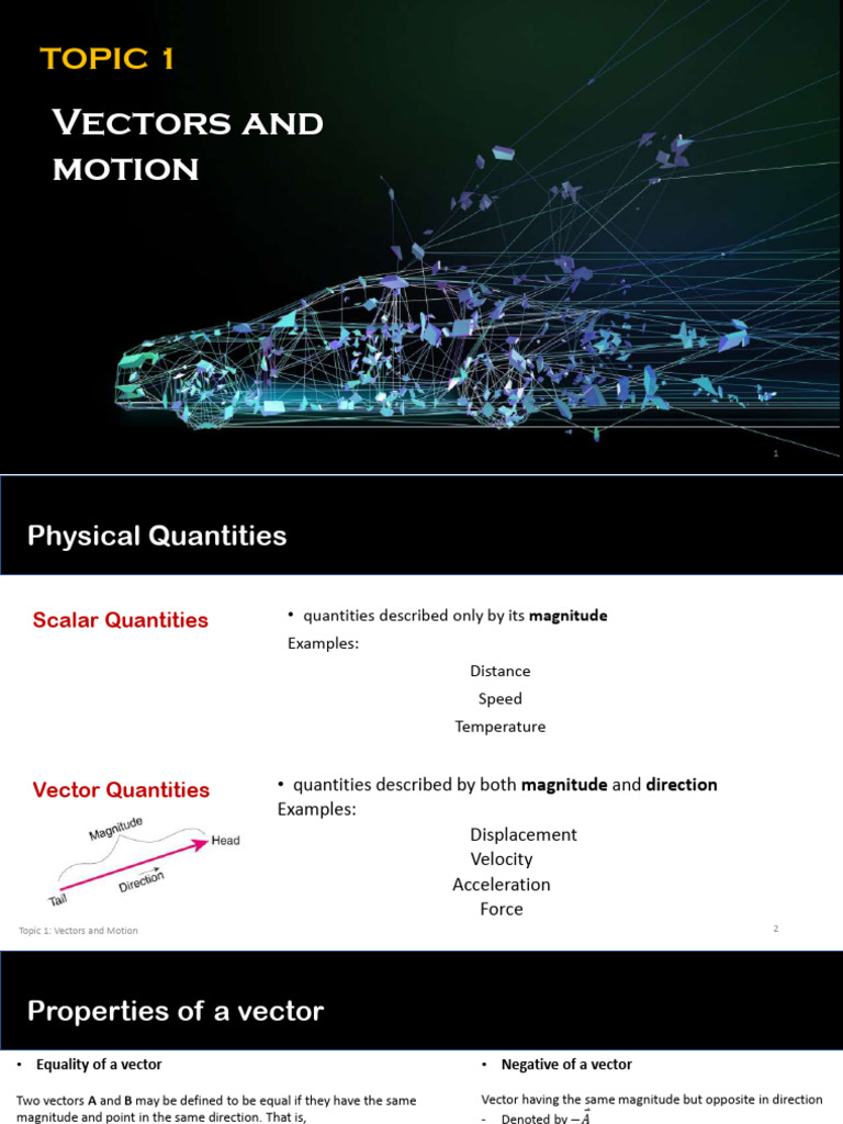 Vectors and Motion | PDF