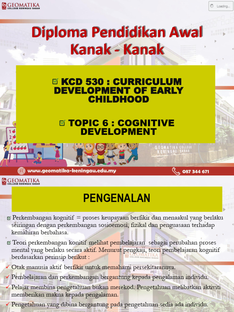 KCD 530 - Topic 6 - Cognitive Development | PDF | Cognitive Psychology | Career & Growth