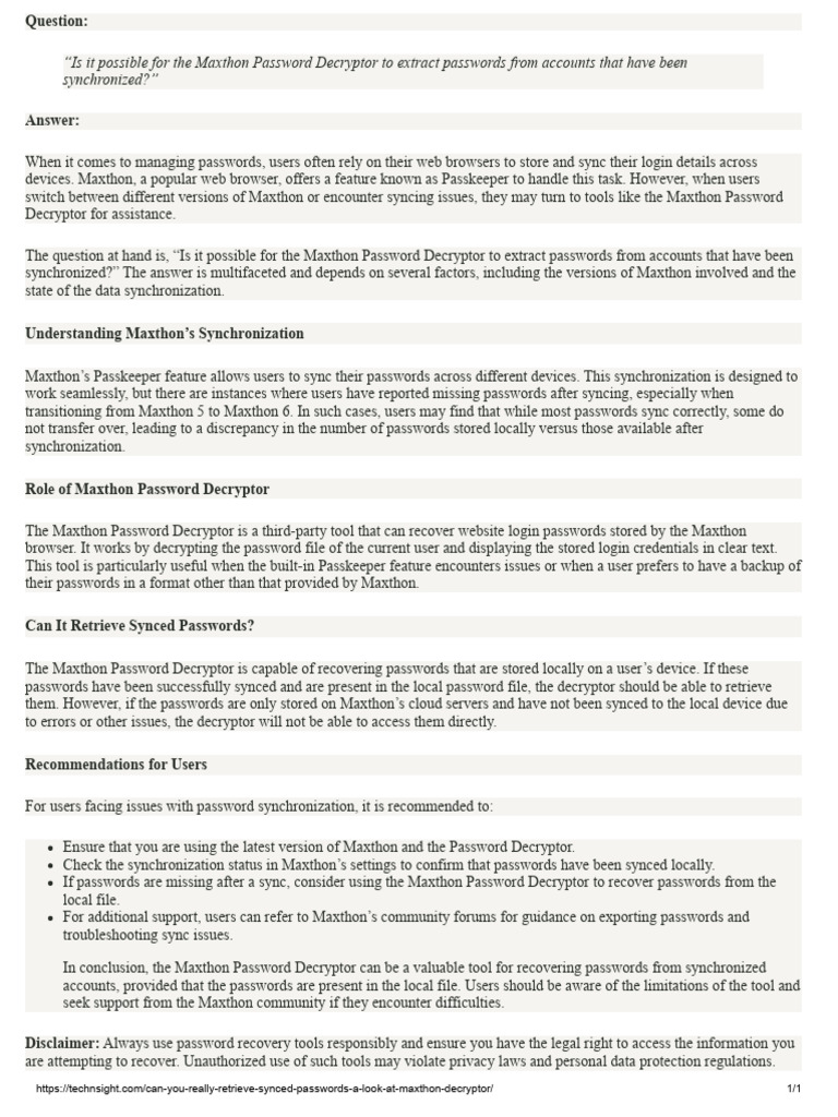 Maxthon Decryptor - TechNsight | PDF | Password | Technology & Engineering