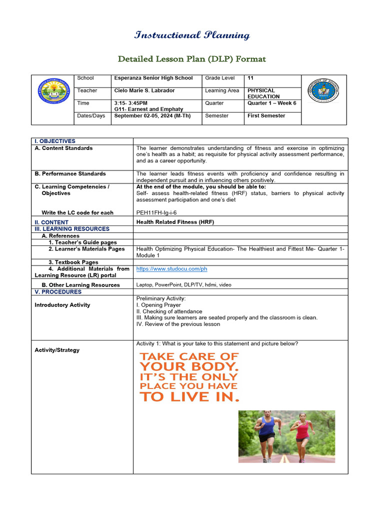Dlp-Pe11 - Week 1-7 | PDF