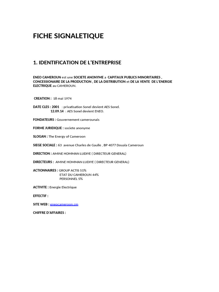 Fiche Signaletique | PDF