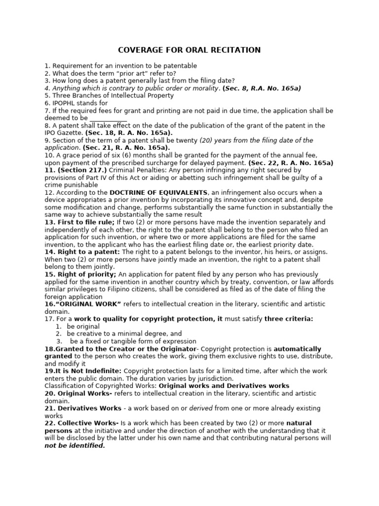 Oral Recitation | PDF