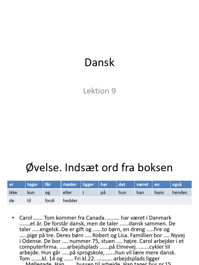 Lektion 9 | PDF