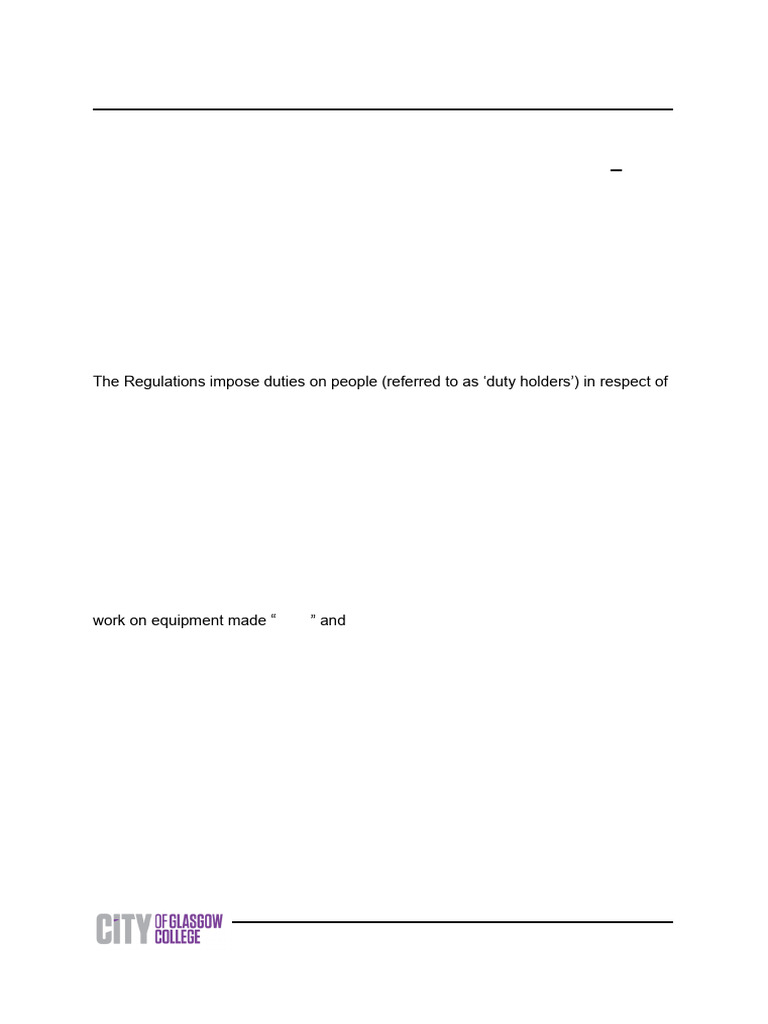 Electricity at Work Regulations 1989 | PDF