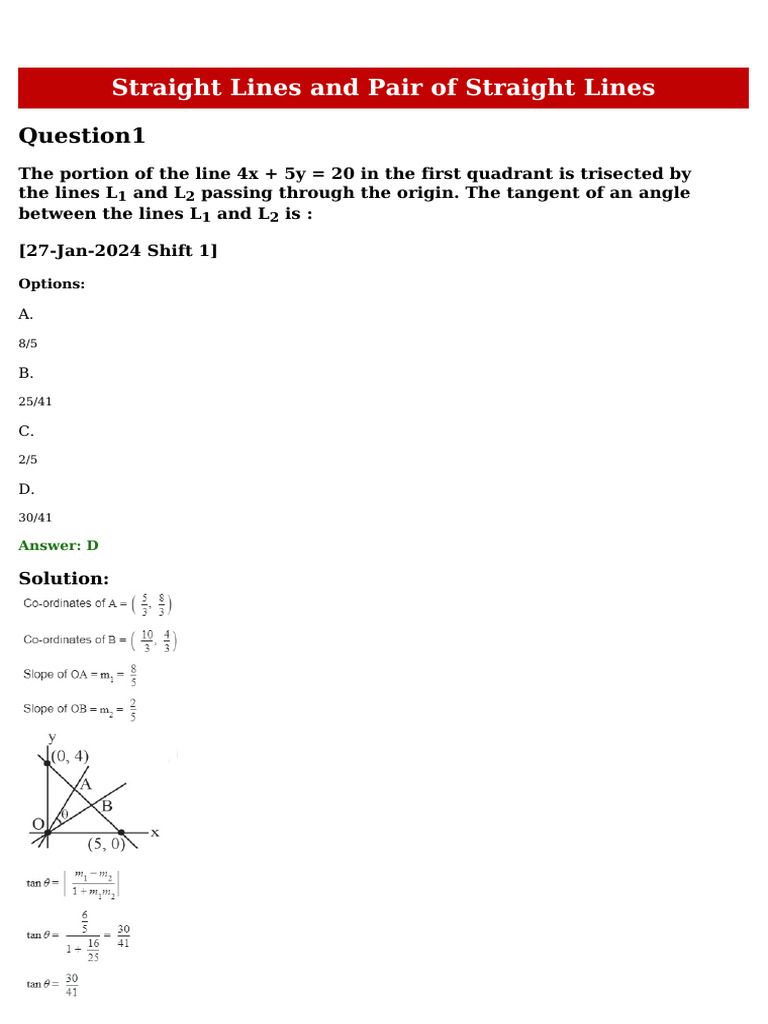 Pair of Straight Line | PDF