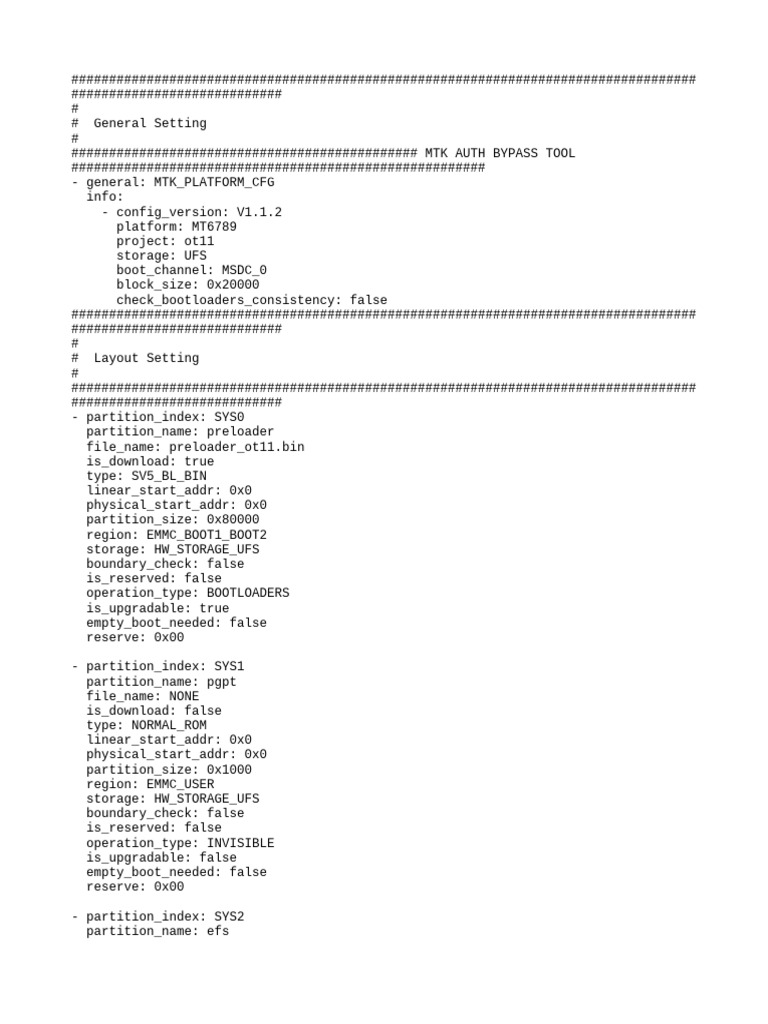 MT6789 UFS Android Scatter | PDF